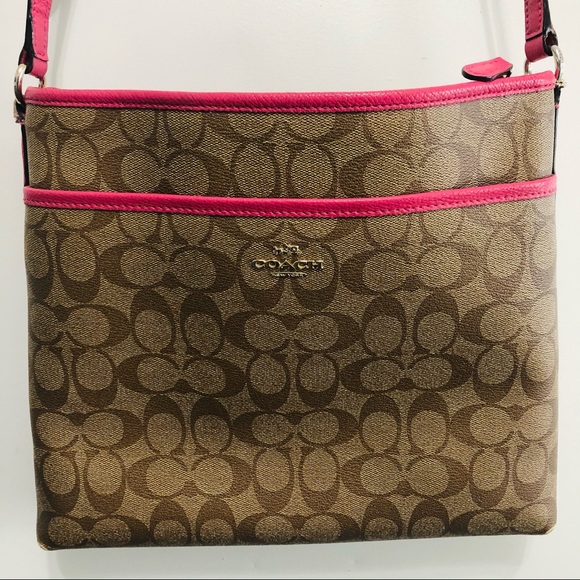 Coach | Bags | Coach Signature Zip File Crossbody Bag | Poshmark